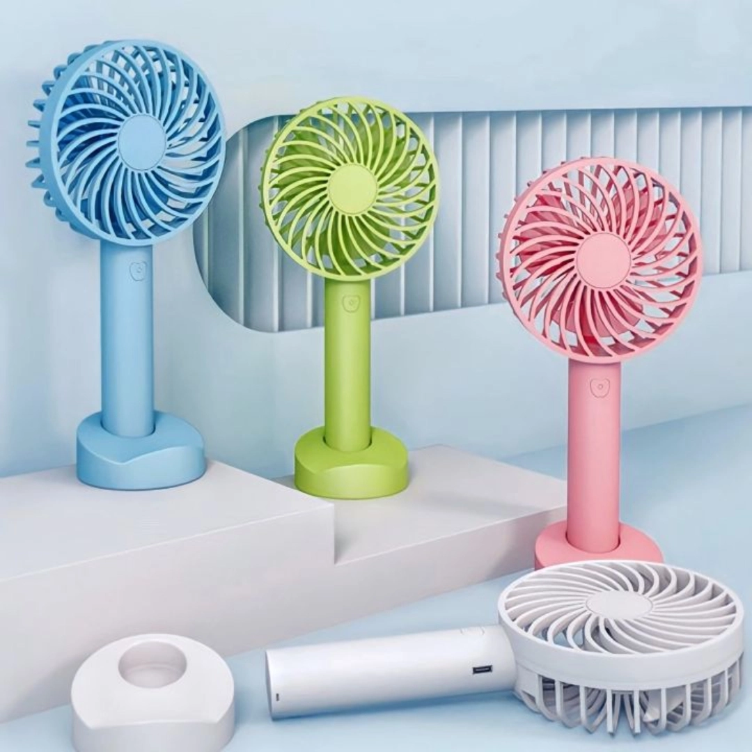 Portable mini rechargeable travel fan for indoor and outdoor use