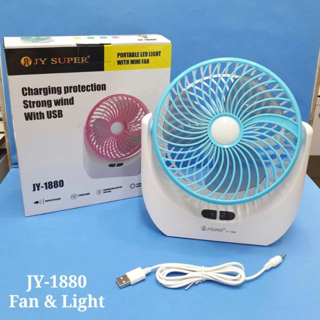 JY-SUPER Rechargeable USB Mini Desktop Table Fan with LED Light – JY ...