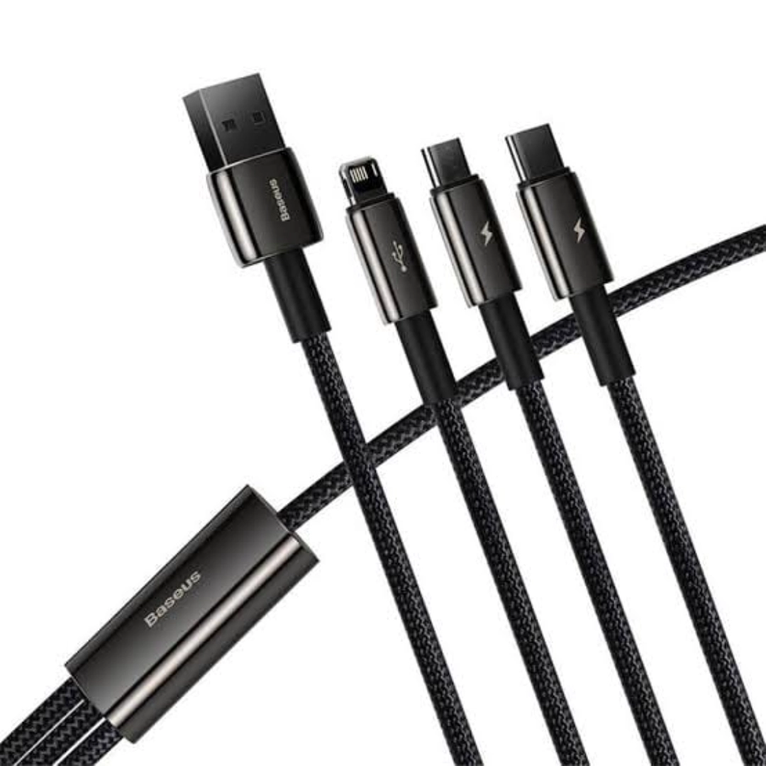 Baseus Tungsten Gold 3-in-1 Fast Charging Data Cable