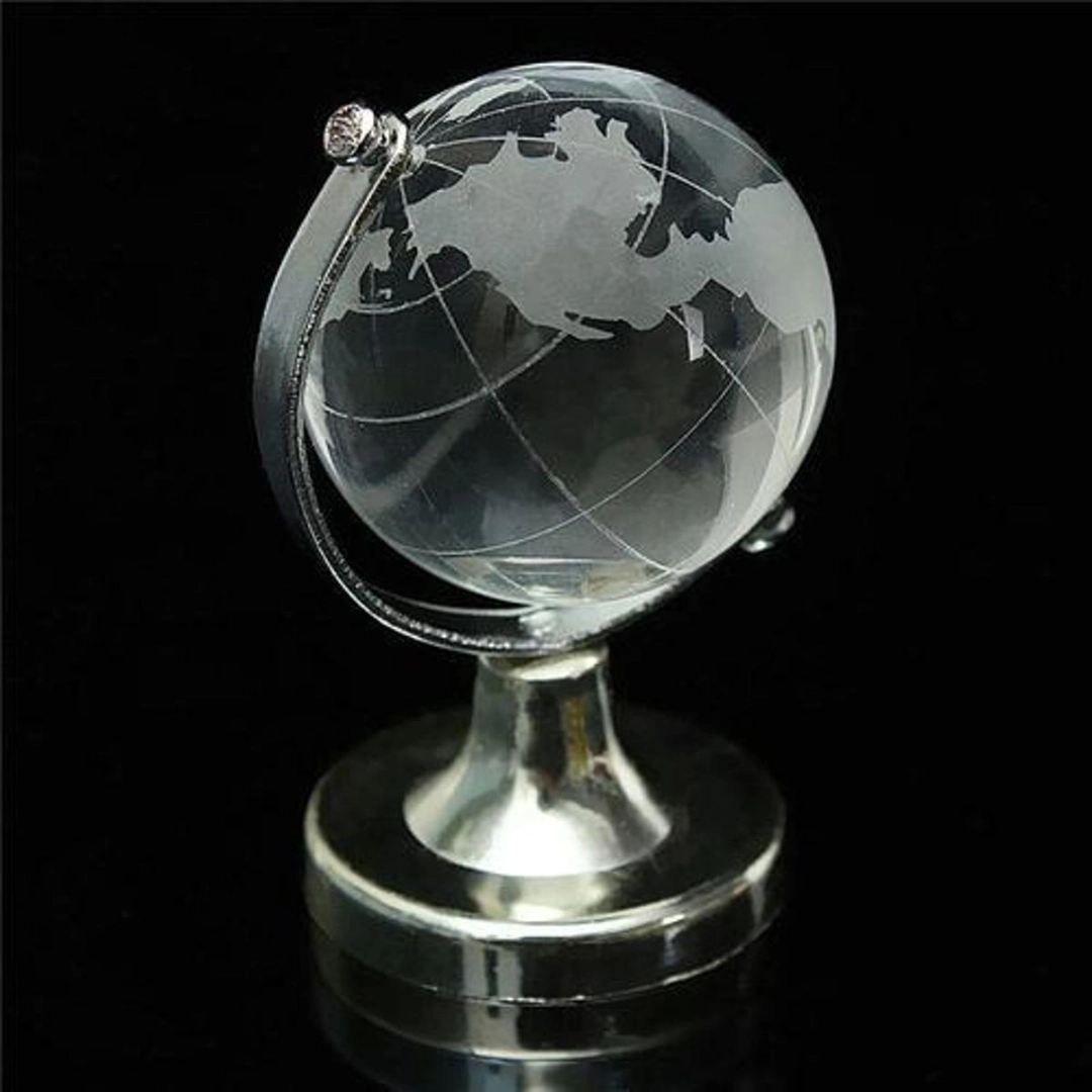 World Map Earth Round Globe Crystal Paperweight Decoration For Gift