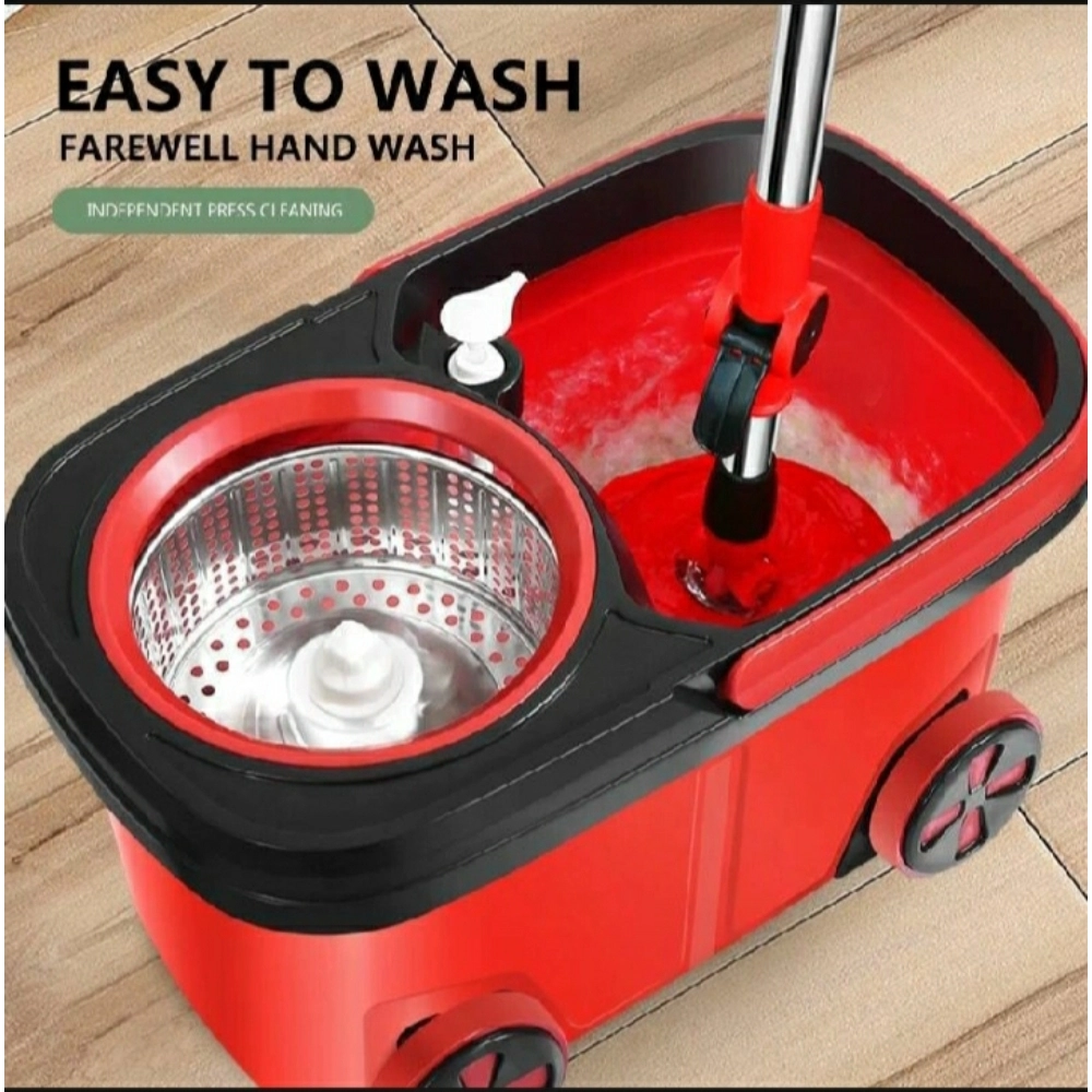 360 Degree Floor Magic Rotating Mop Bucket Set with 2 Microfiber Mop ...