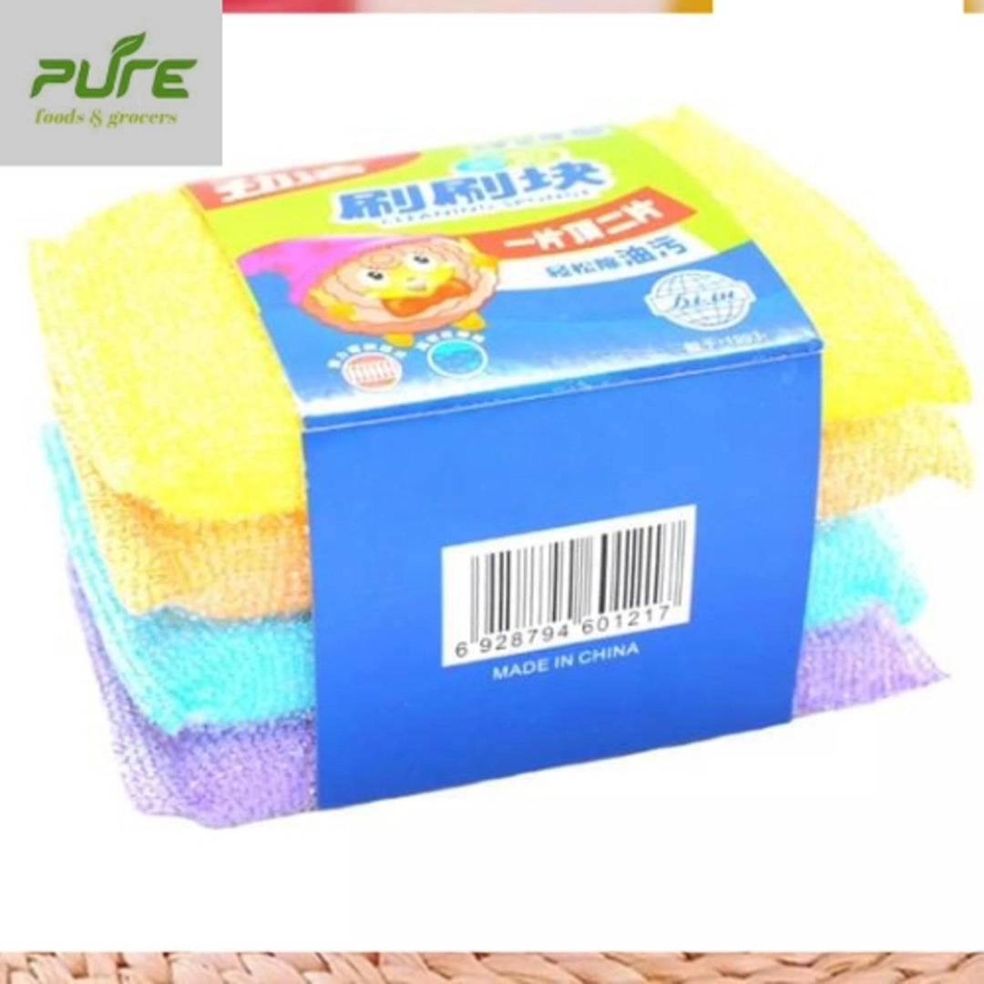 Dish Wash Foam Scrubber Pad oil scrub dish cleaning sponge 4 pcs