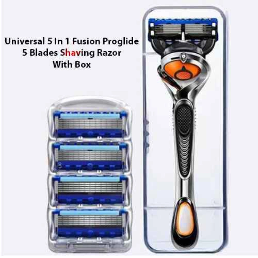 Universal 5 In 1 Fusion Proglide 5 Blades Shaving Razor With Box