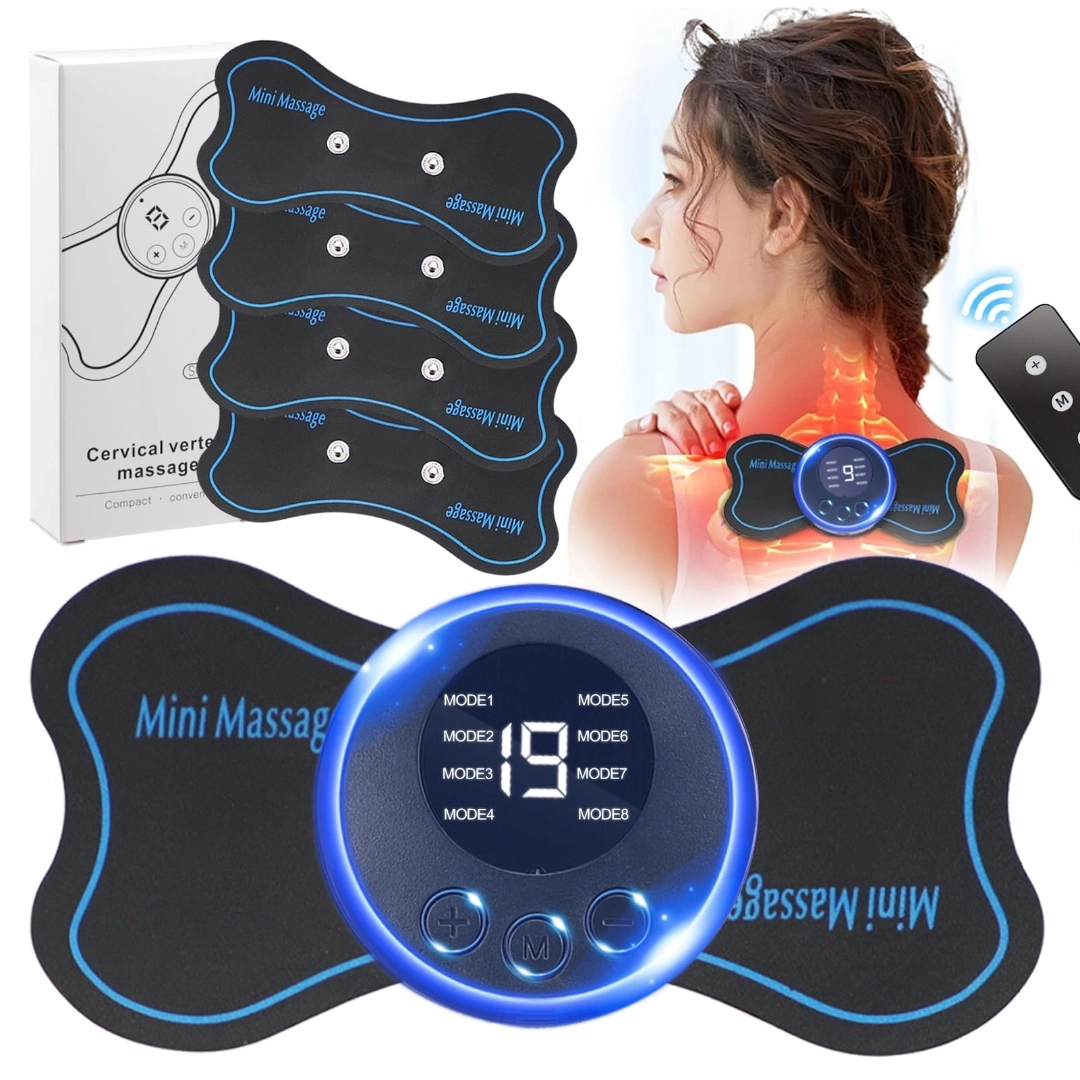 Mini Neck Pulse Massager Electric LCD Display Stretcher EMS Mini ...