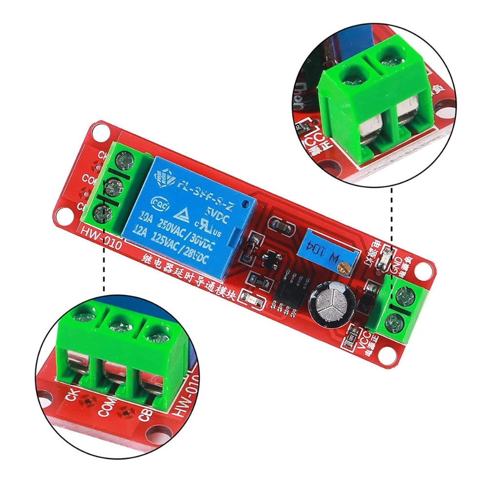 CHINESE 12V Delay Timer Module HW-010 Delay Timer 0-10 Sec Delay Timer Switch Adjustable Module ...