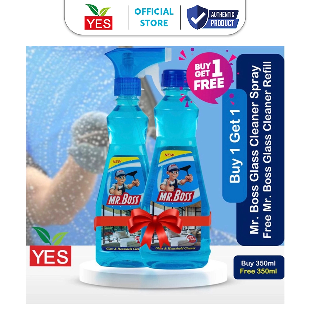 Mr Boss Glass Cleaner Spray - 350ml (Buy 1 Get 1 Refill 350ml Free)
