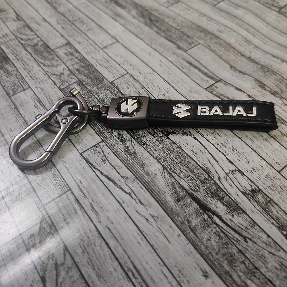 Bajaj Universal Leather Logo Key Ring For Bike Motorcycle Car Honda ...