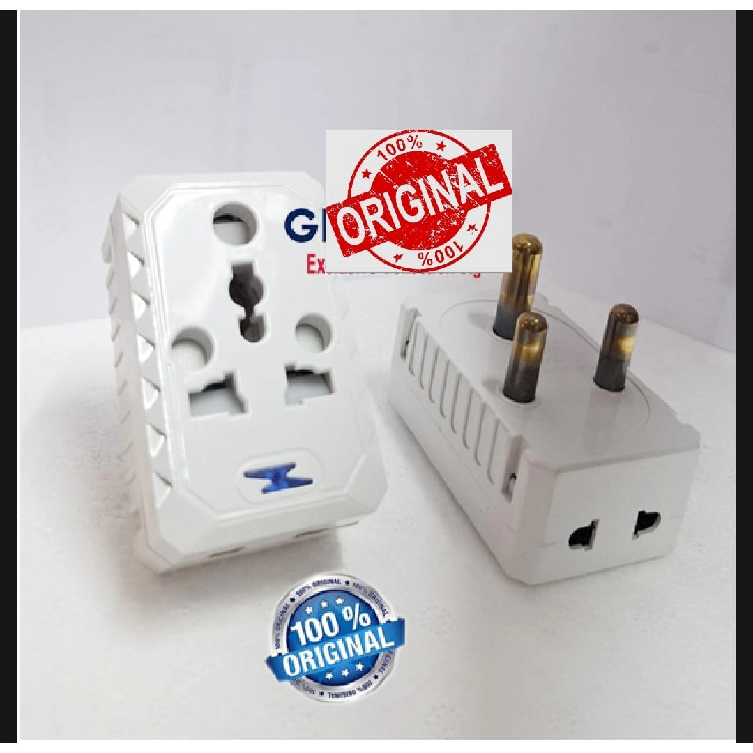3 Pin Round Multi Socket 15a (3 pin to 3 pin Flat & Round 2 Pin) Plug ...