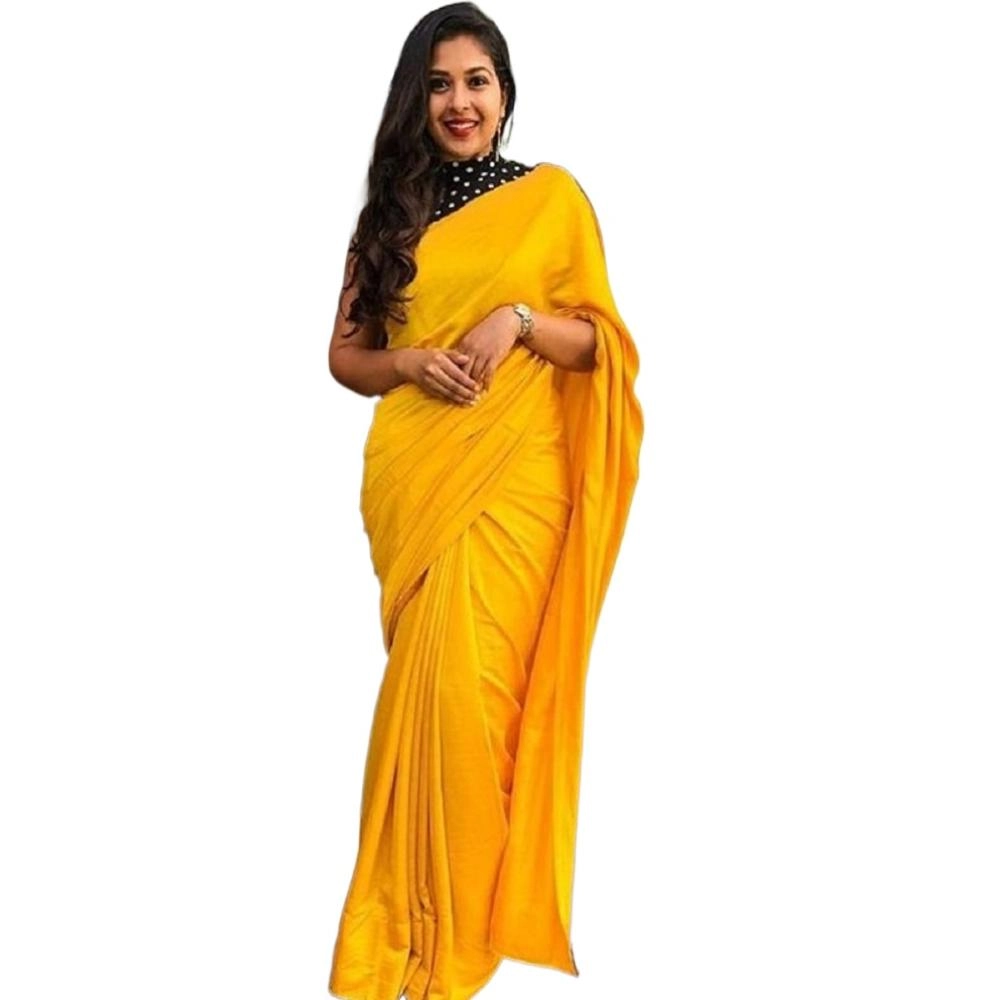 Silk couple dress saree & panjabi combo for men & women - yellow