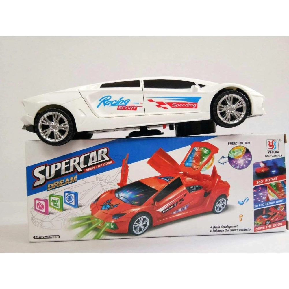 Dream Super Car Open The Door 360° Rotating with 3D Projector Light