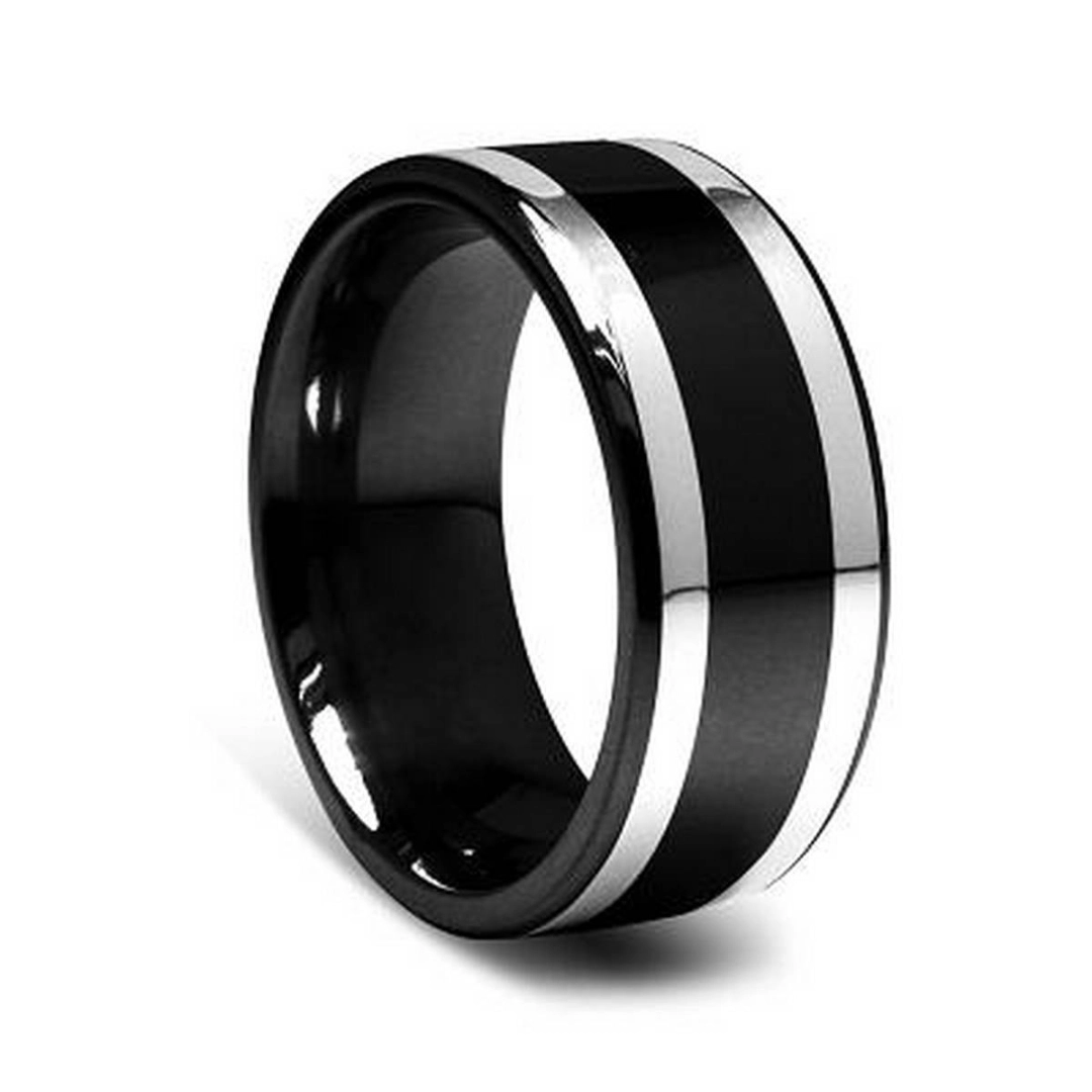 Black Stainless Steel Men's Finger Ring 2pic