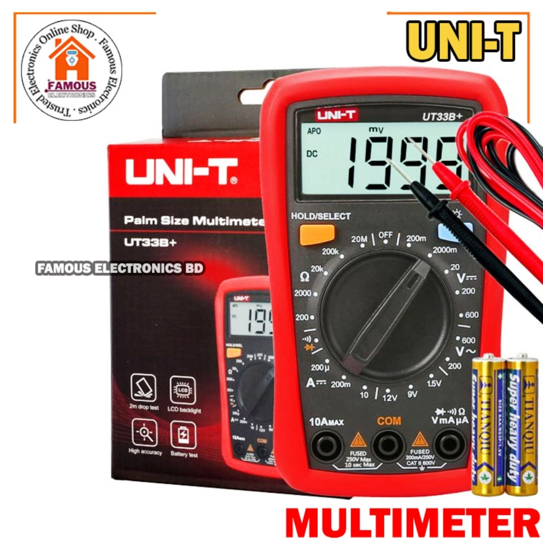 UNI-T UT33B+ Digital Multimeter AC DC Resistance Frequency Auto Range Meter