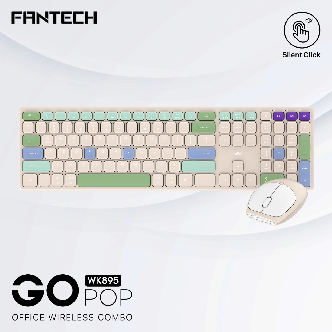 FANTECH WK895 Go Pop Wireless Multimedia Office Keyboard And Mouse ...