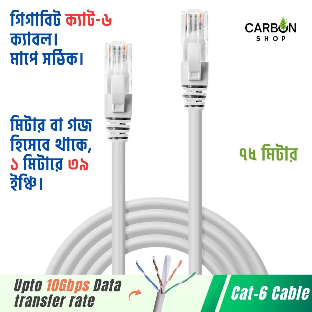 75 Meter Cat6 Ethernet Patch Cable Gigabit RJ45 Network Wire Lan Cable ...