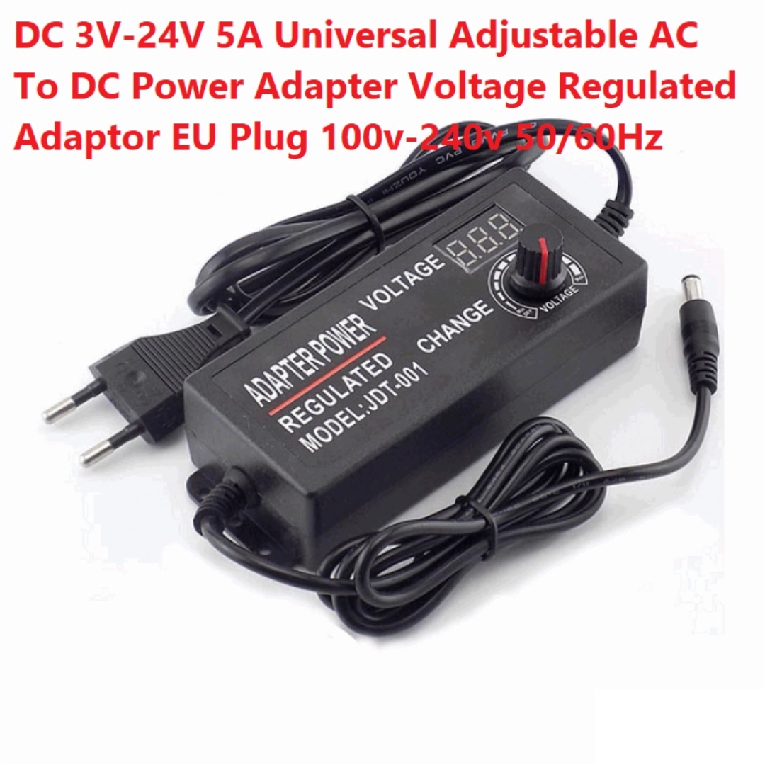 775 Motor Universal Adjustable AC To DC 3V-24V 5A Power Adapter Voltage ...