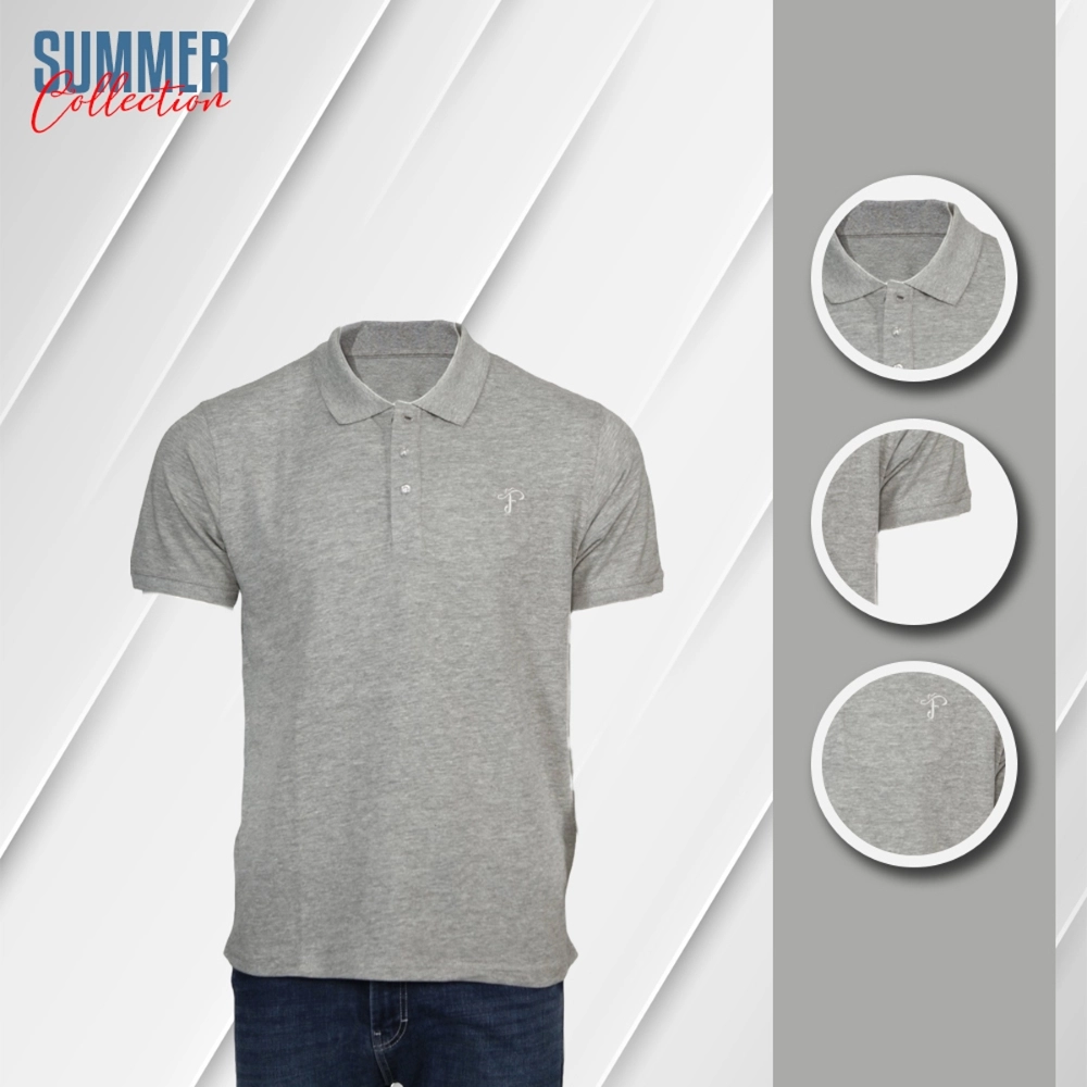 Fine Tex Clothing Ash Color Premium Quality Polo T-Shirt For Men(Polo T ...