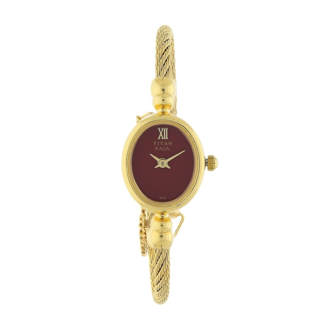 Titan 197Ym02 Raga Analog Red Dial Women'S Watch