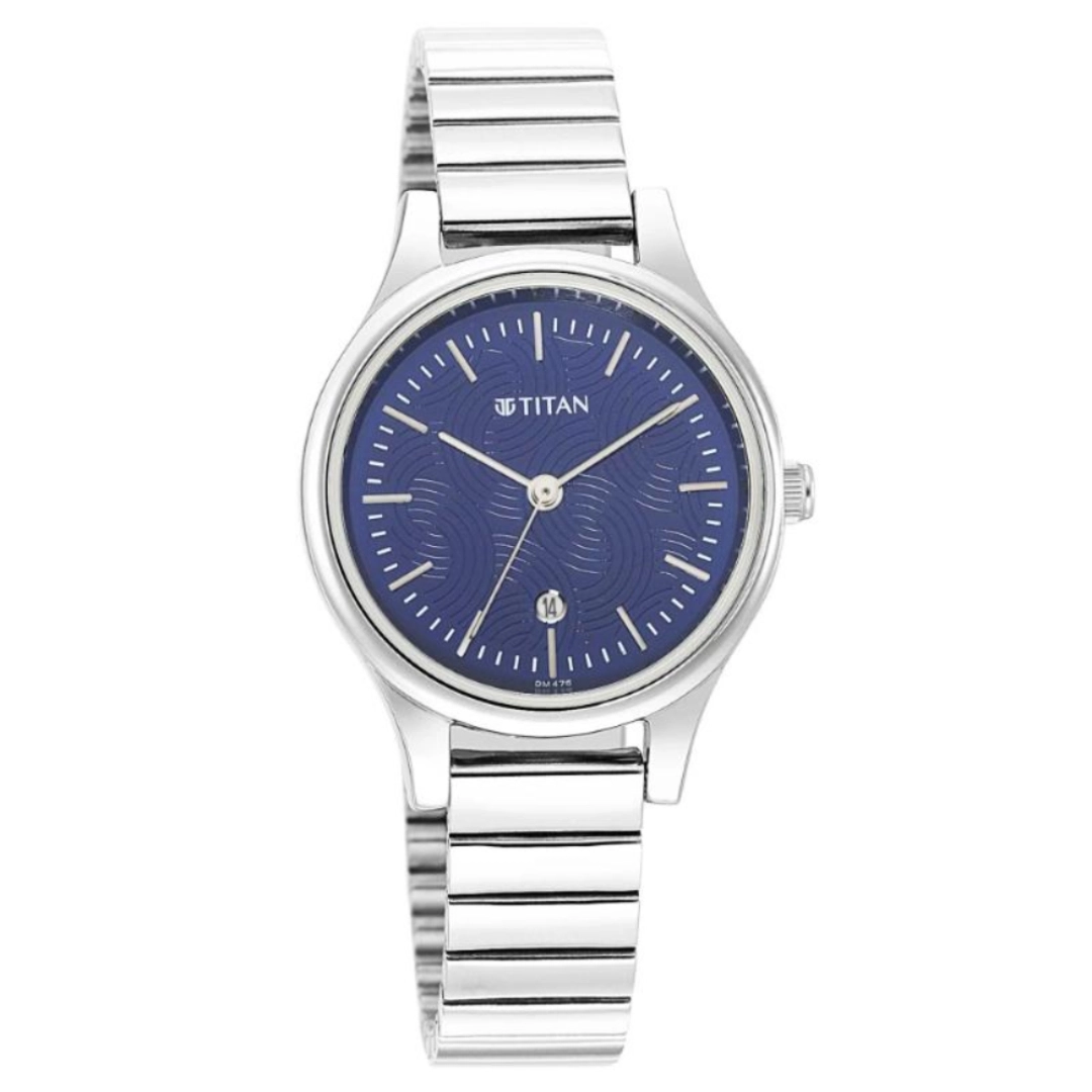 Titan N Karishm Karishma Blue Dial Metal Strap Watch For Women (2679Sm01)
