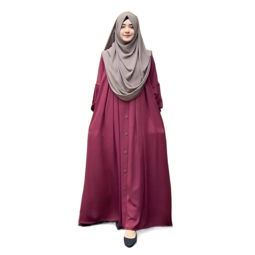 Aanzar Button Borka-Dubai Cherry Fabric- Premium Quality- Without Hijab ...