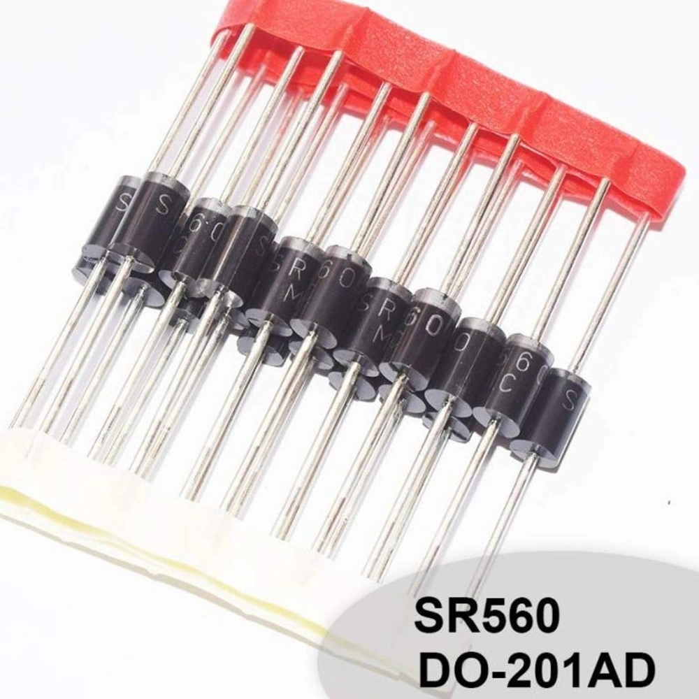 10Pcs- SR560 Diode SR560 60V 5A Schottky Barrier Rectifier Diode SR560 5A Diode Silicon Junction ...
