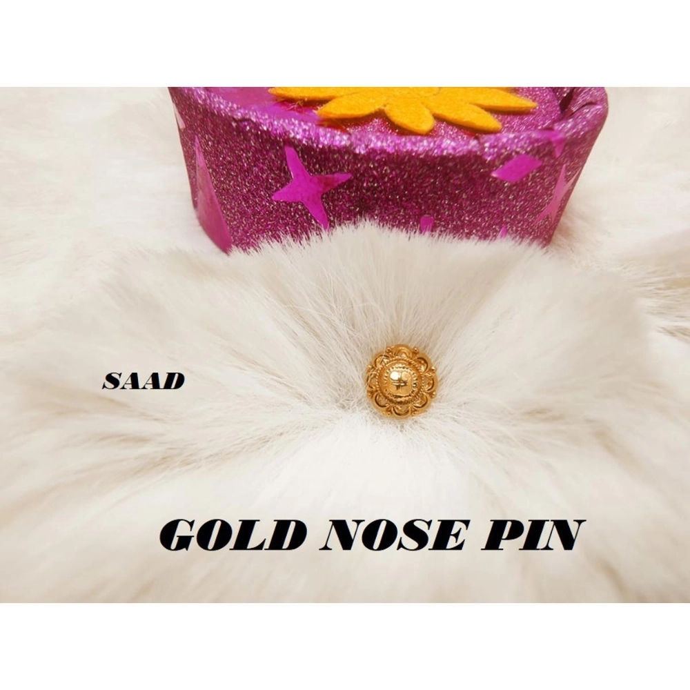 Yellow Gold 18 Karat Golden Nose Pin For Women And Girl. Piercing Nose ...
