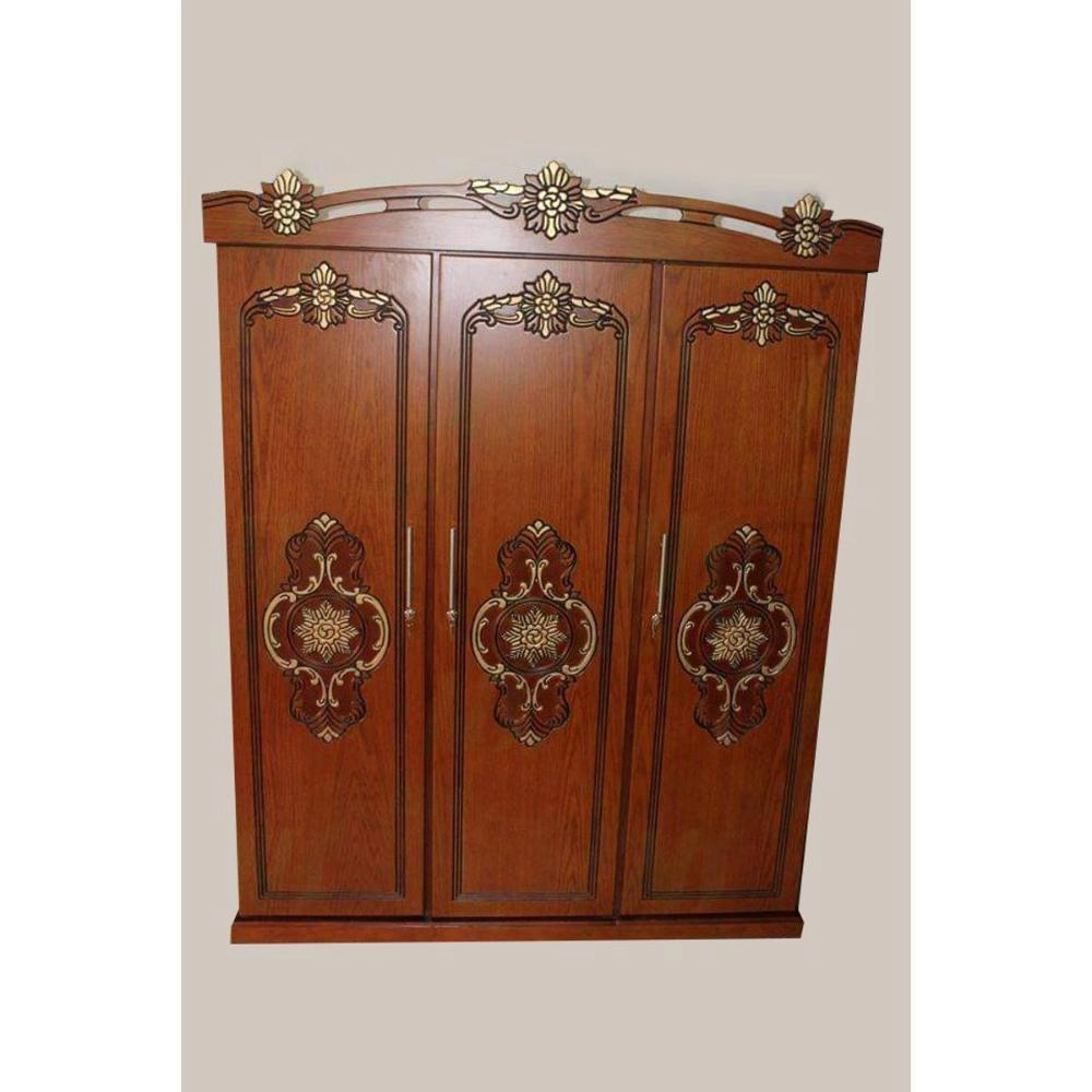 Wood Almirah A-663 3 Shutter Finishing Smoothly