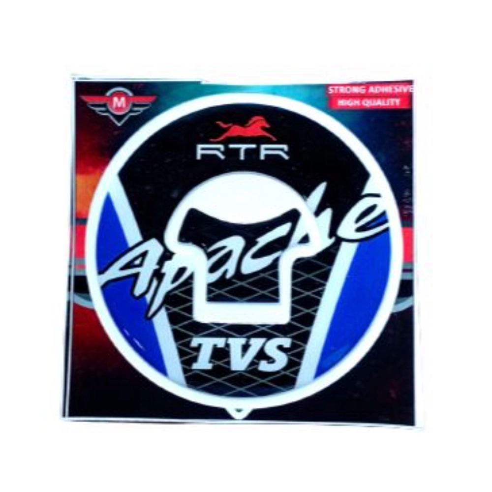 Motorcycle tank pad for apache rtr or tank cap sticker - blue (TC)