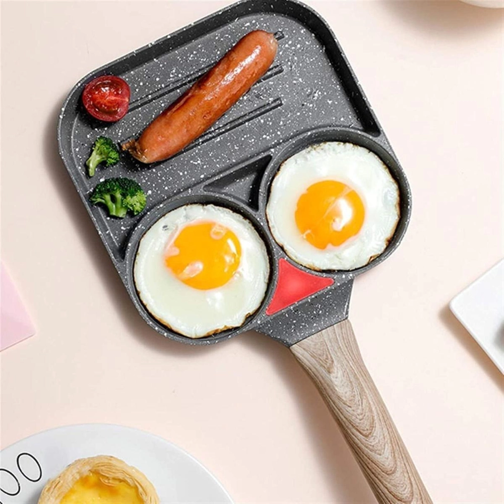 2-Hole Non-Stick Omelet Pan For Burger Eggs Ham Pancake Maker Frying ...