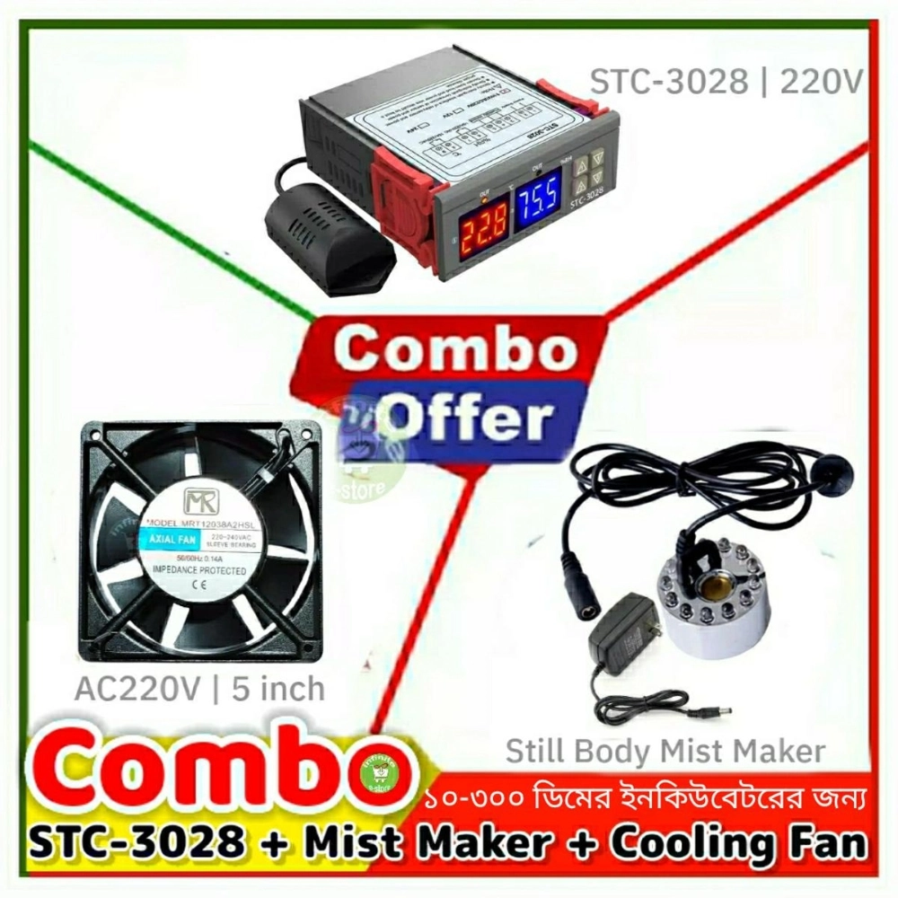 STC-3028 Combo Pack Incubator Temperature and Humidity Controller Still ...