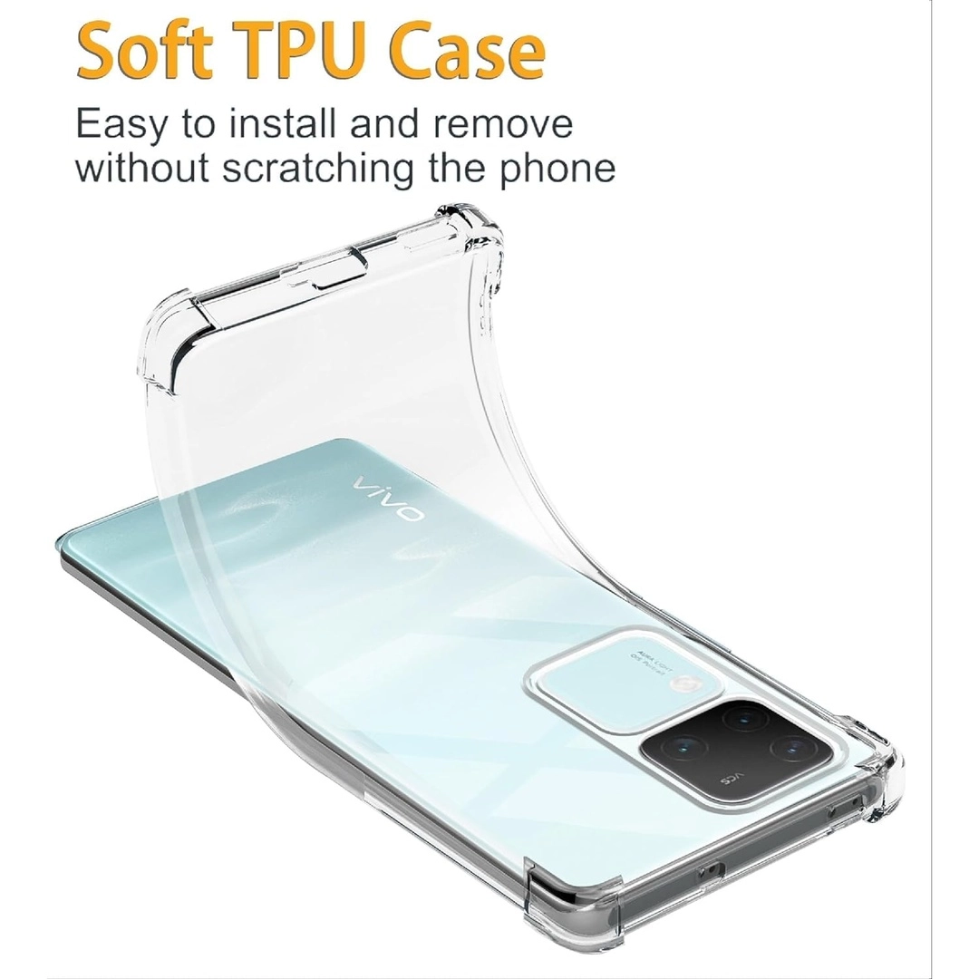 Vivo V30 Transparent Clear Slim Soft Cover Skin Gel TPU Case With Bumper