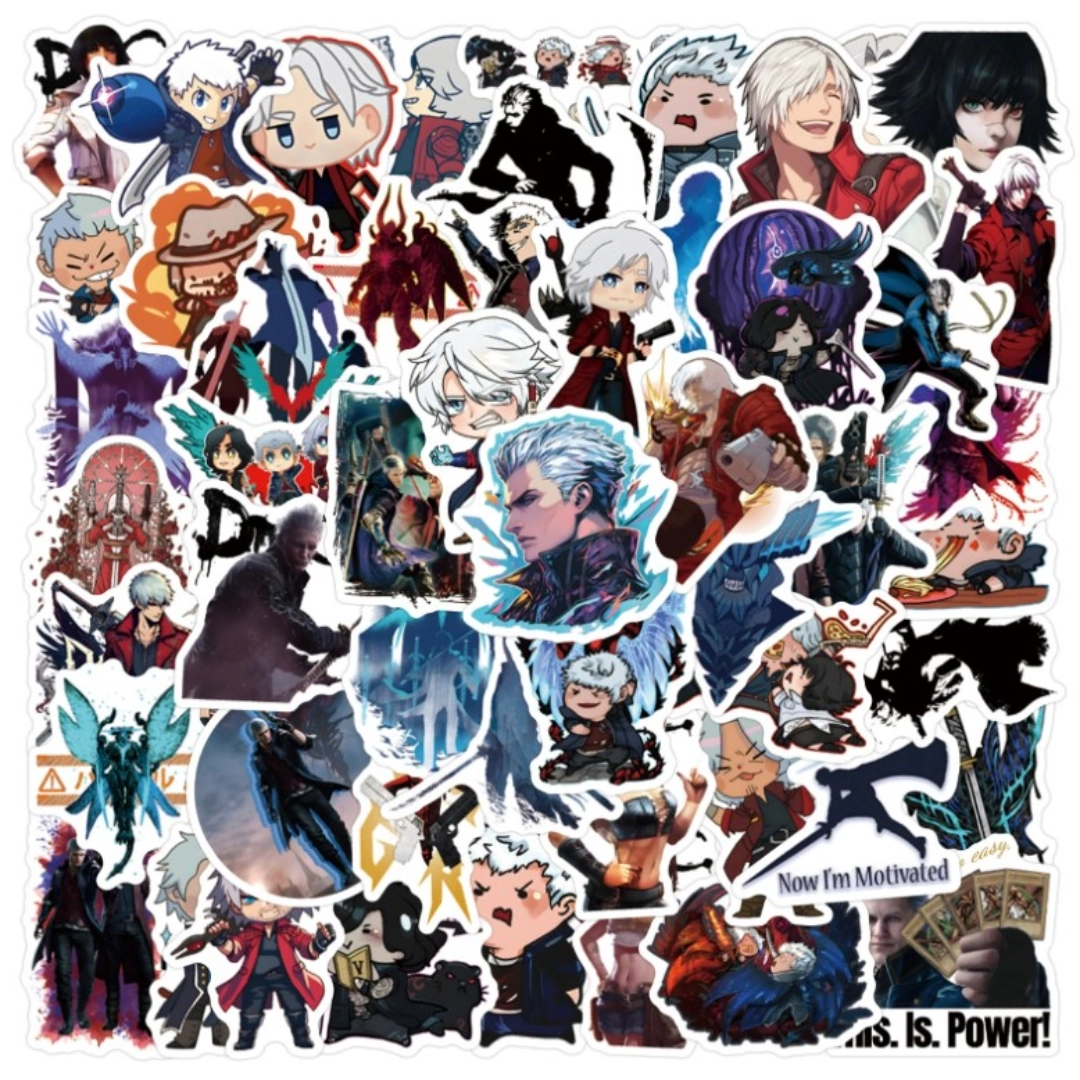 60Pcs/Set Anime Devil May Cry PVC Waterproof Stickers For Wall Guitar ...
