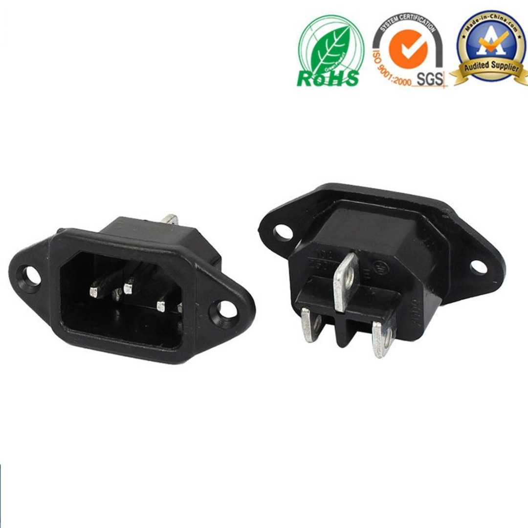 IEC 320 C14 Male Plug 3 Pins PCB Panel Power Inlet Socket Connector 1pcs