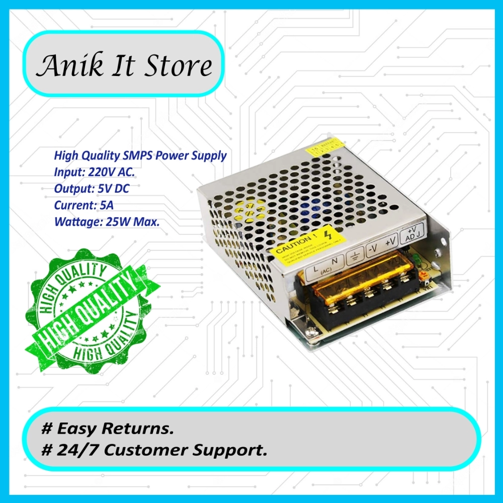 5V 5A DC SMPS Power Supply 25W