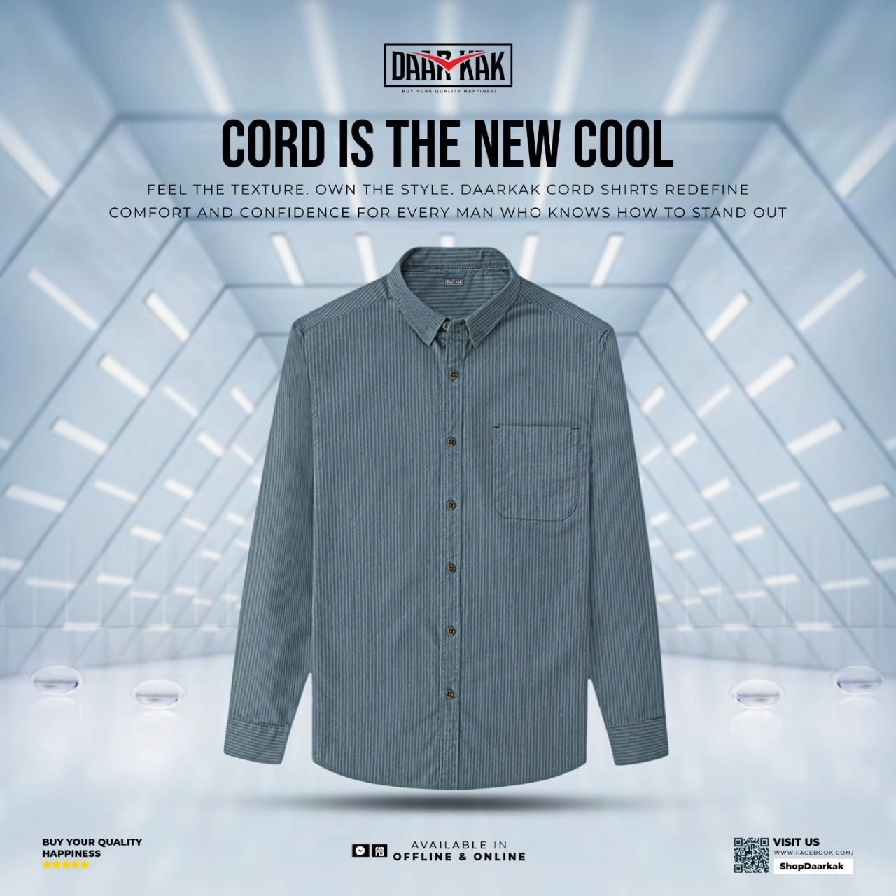 Premium Cord Shirt Ash Color