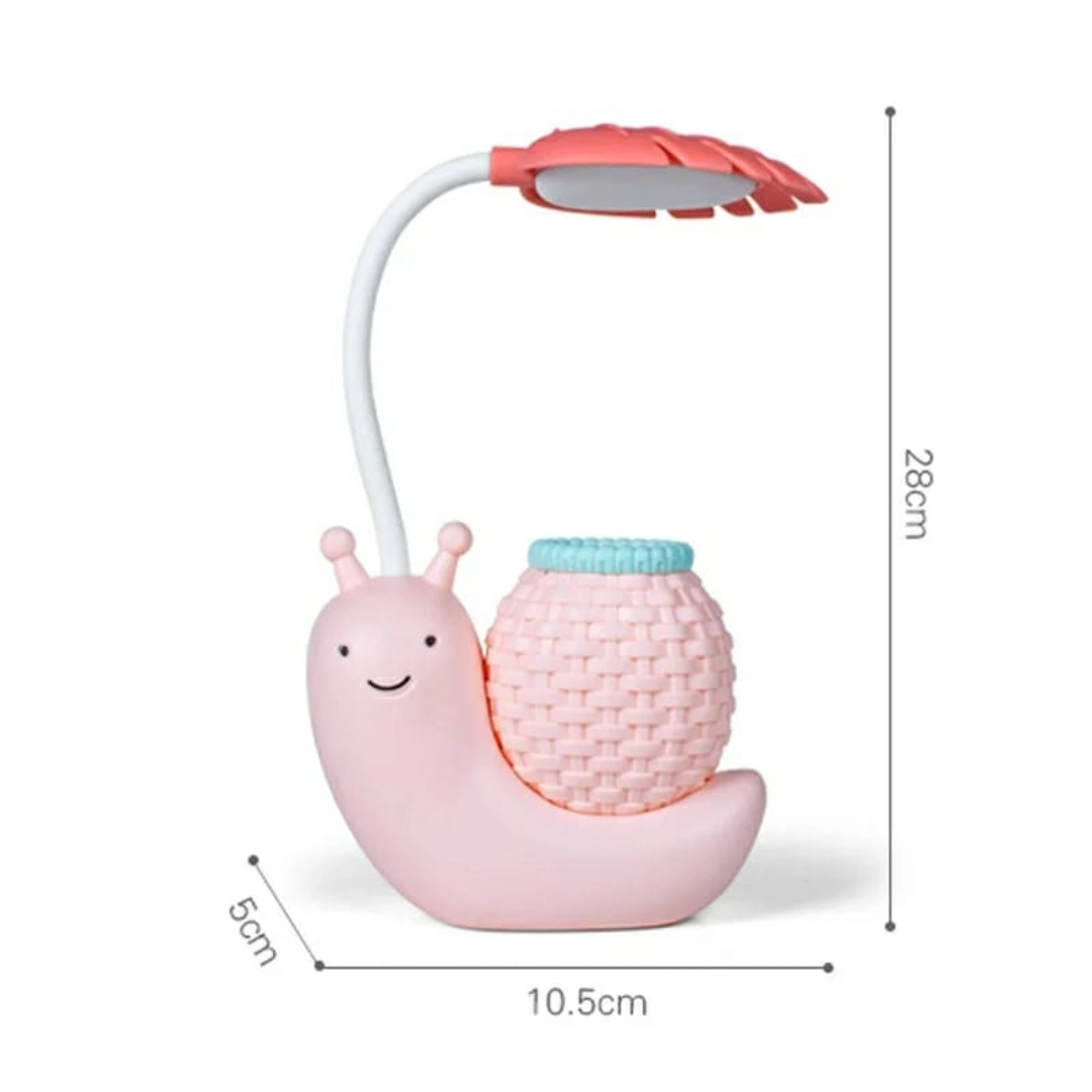 Table Lamp Led Snail Reading Lamp with Pen Holder Usb Rechargeable ...