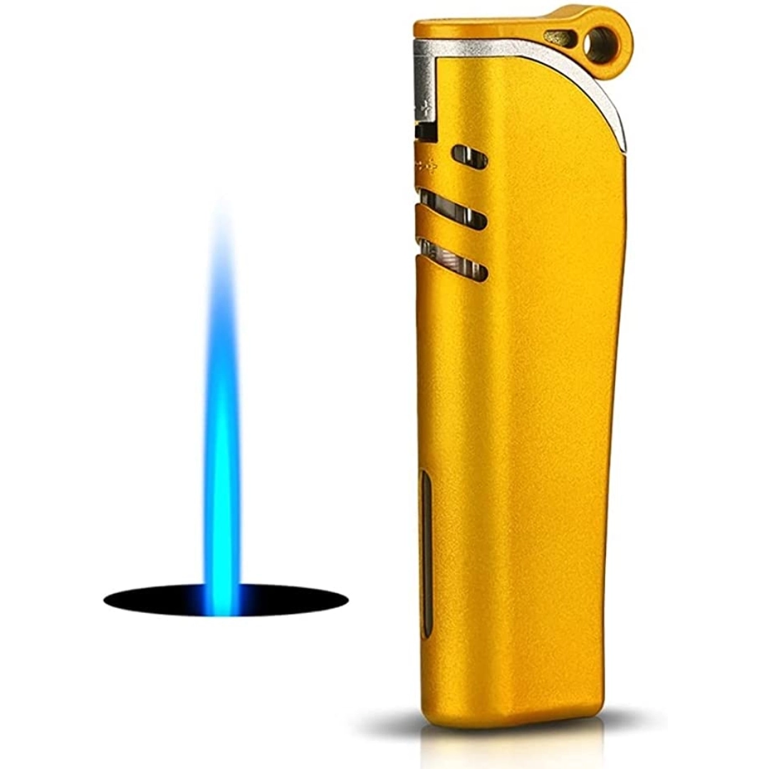 Yellow Metal Turbo Jet Windows Gas Lighter Windproof Gas Refillable ...