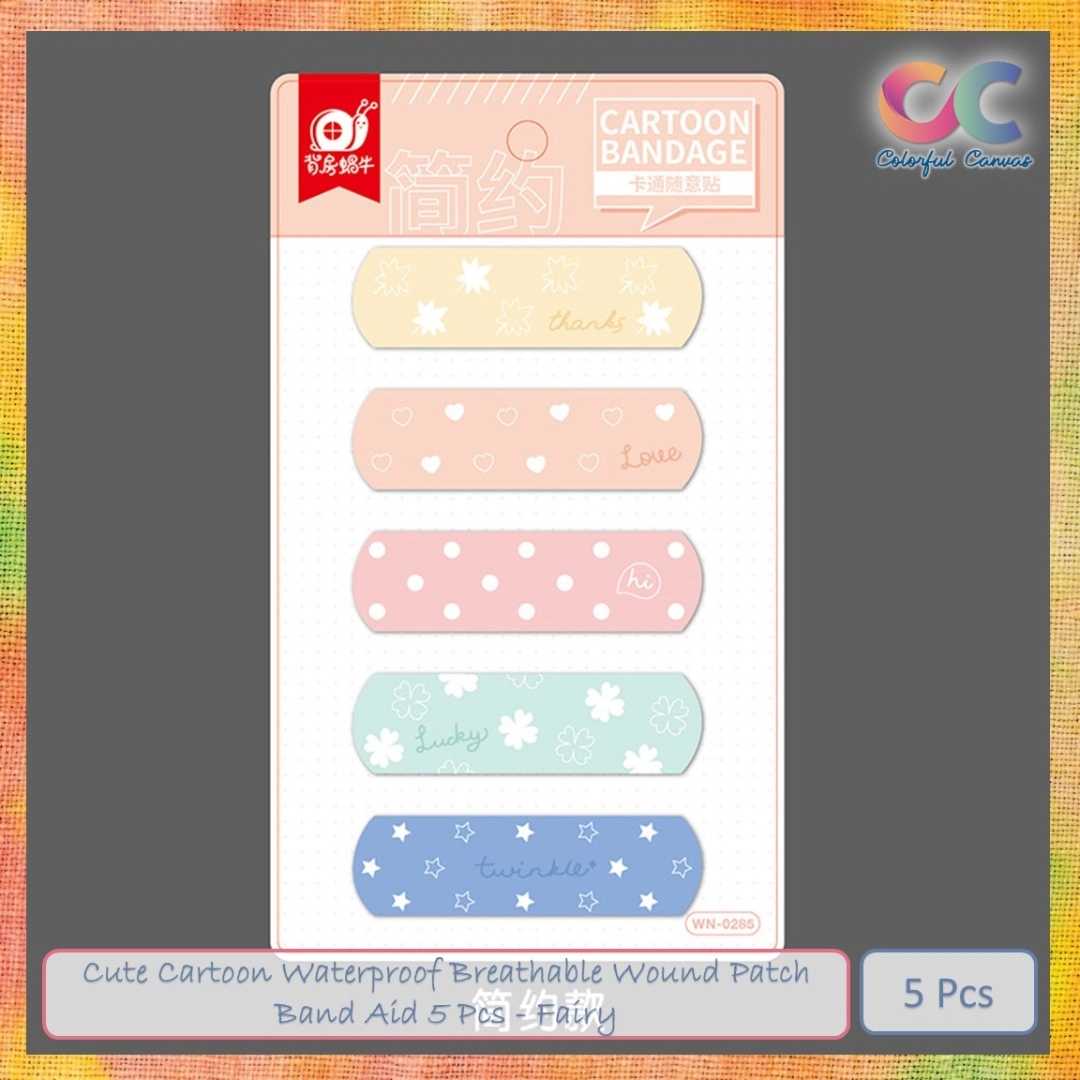 Cute Cartoon Waterproof Breathable Wound Patch Band Aid 5 Pcs - Fairy