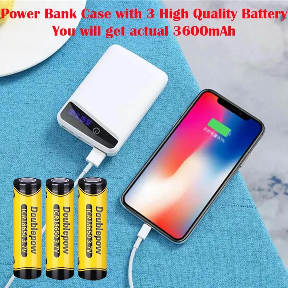 18650 Battery Charger Cover Power Bank Case DIY Box 3 USB Ports with 3 ...