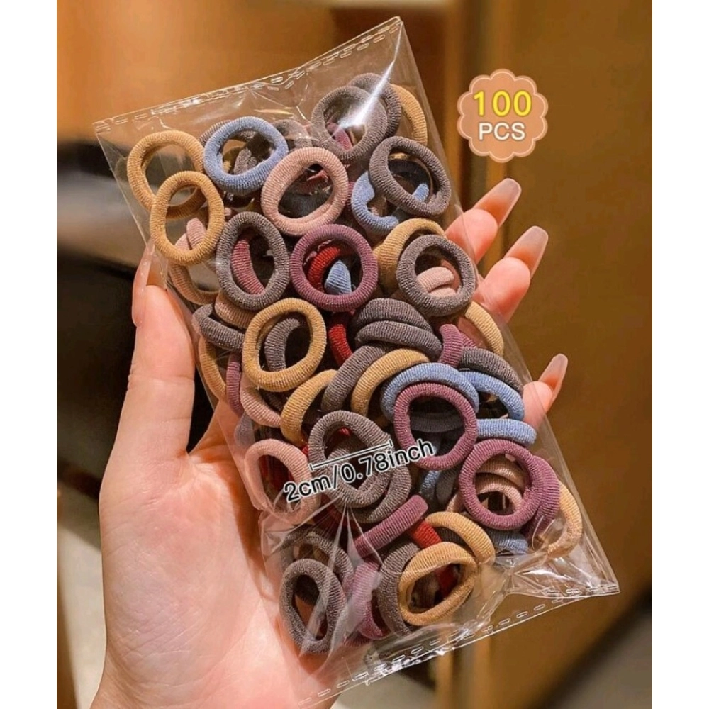 100pcs Kid's Basic Colorful Hair Band