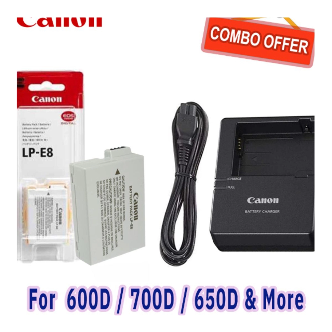 Canon LP-E8 Battery & Charger With Free Power Cable Combo Pack For ...