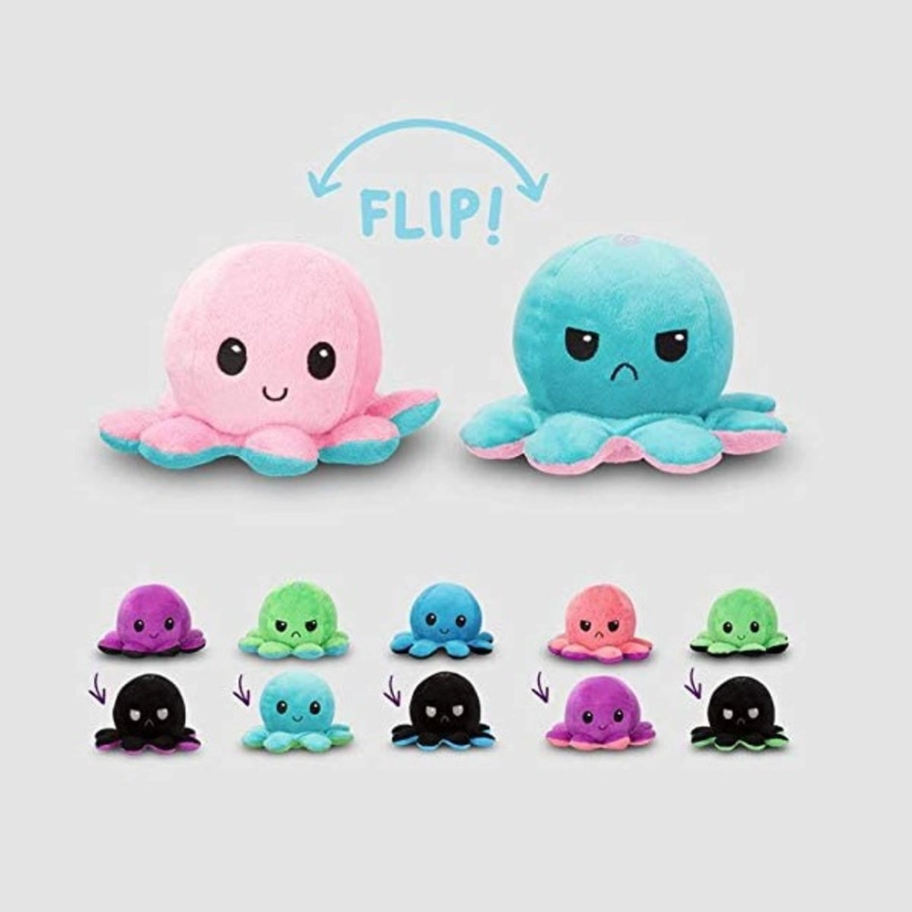 Reversible Flip Octopus Plush Stuffed Soft Toy for Children