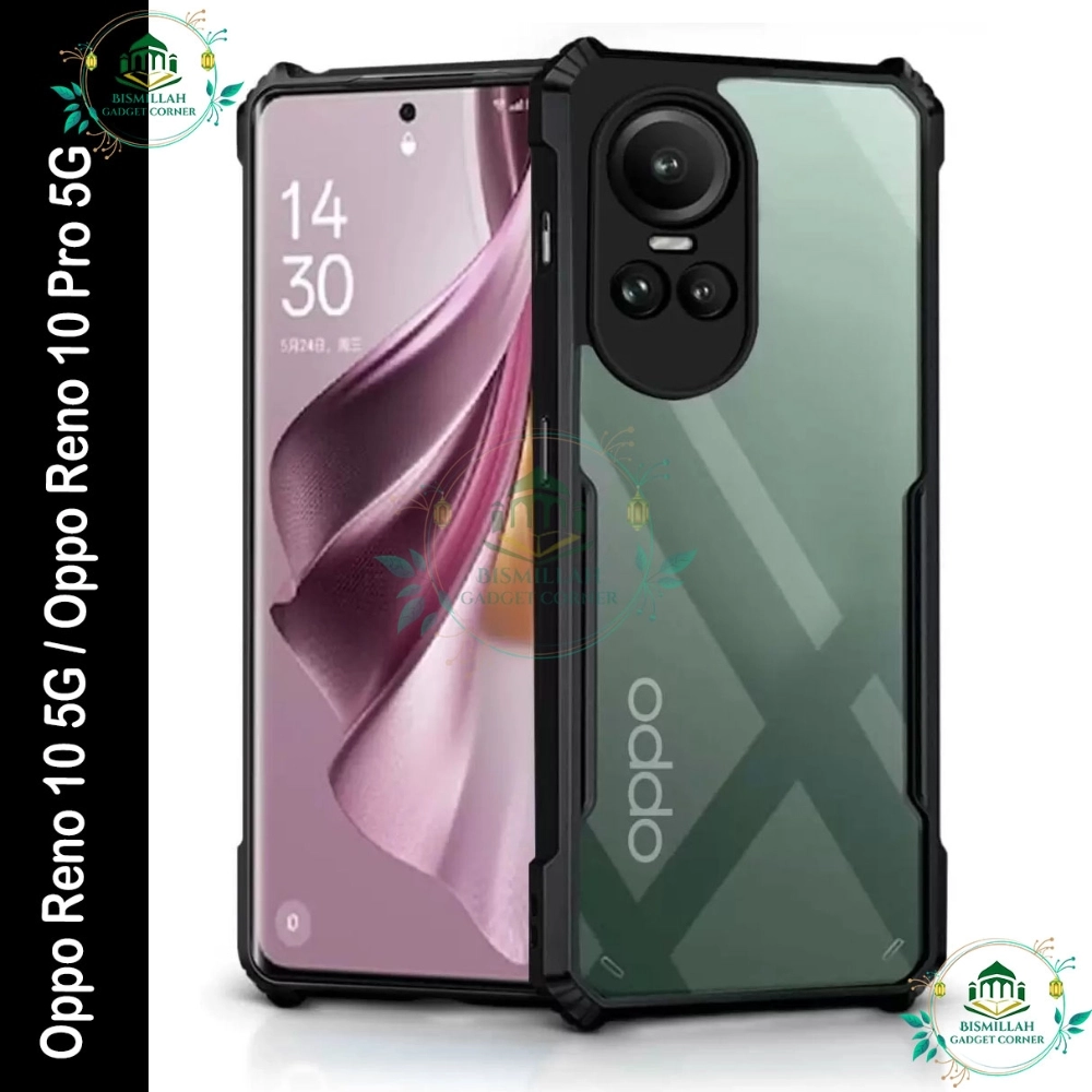 Xundd Back Cover for Oppo Reno 10 5G Transparent Hybrid Hard PC Back Bumper