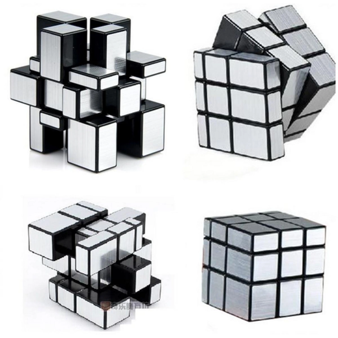 Mirror Cube 3x3 Speed Cube 3x3x3 Mirror Blocks Unequal Puzzle Silver ...