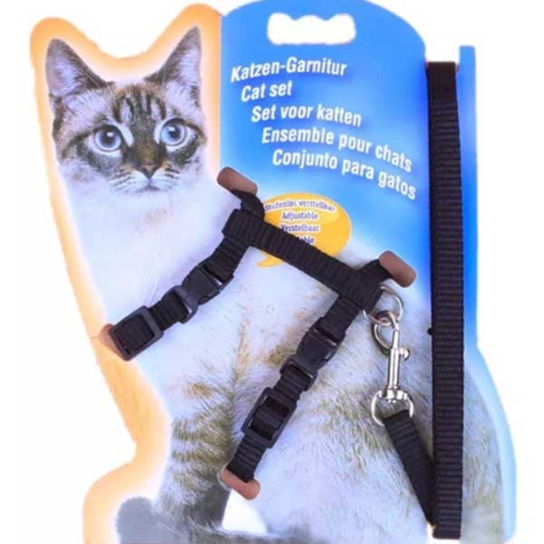 Generic Nylon Pet Cat Kitten Adjustable Harness Lead Leash Collar Belt ...