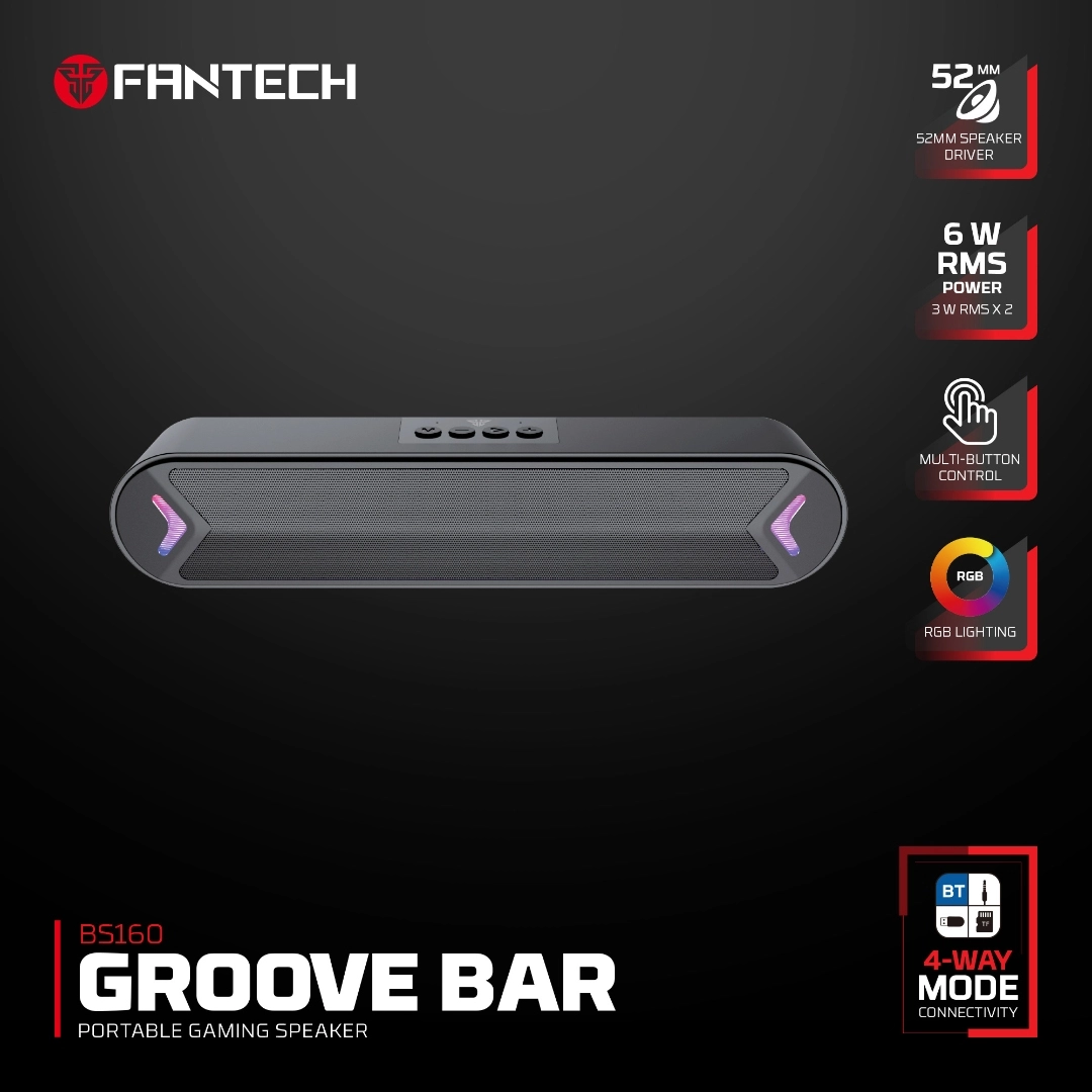 Fantech Bs160 Groove Bar Bluetooth Gaming Speaker Black