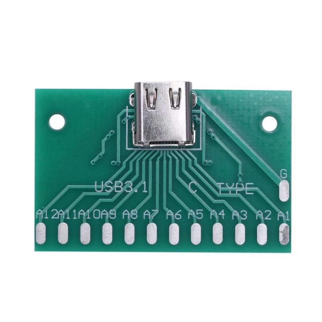 24 Pin TYPE C Breakout Board TYPE-C USB To DIP USB 3.1 Female Socket ...