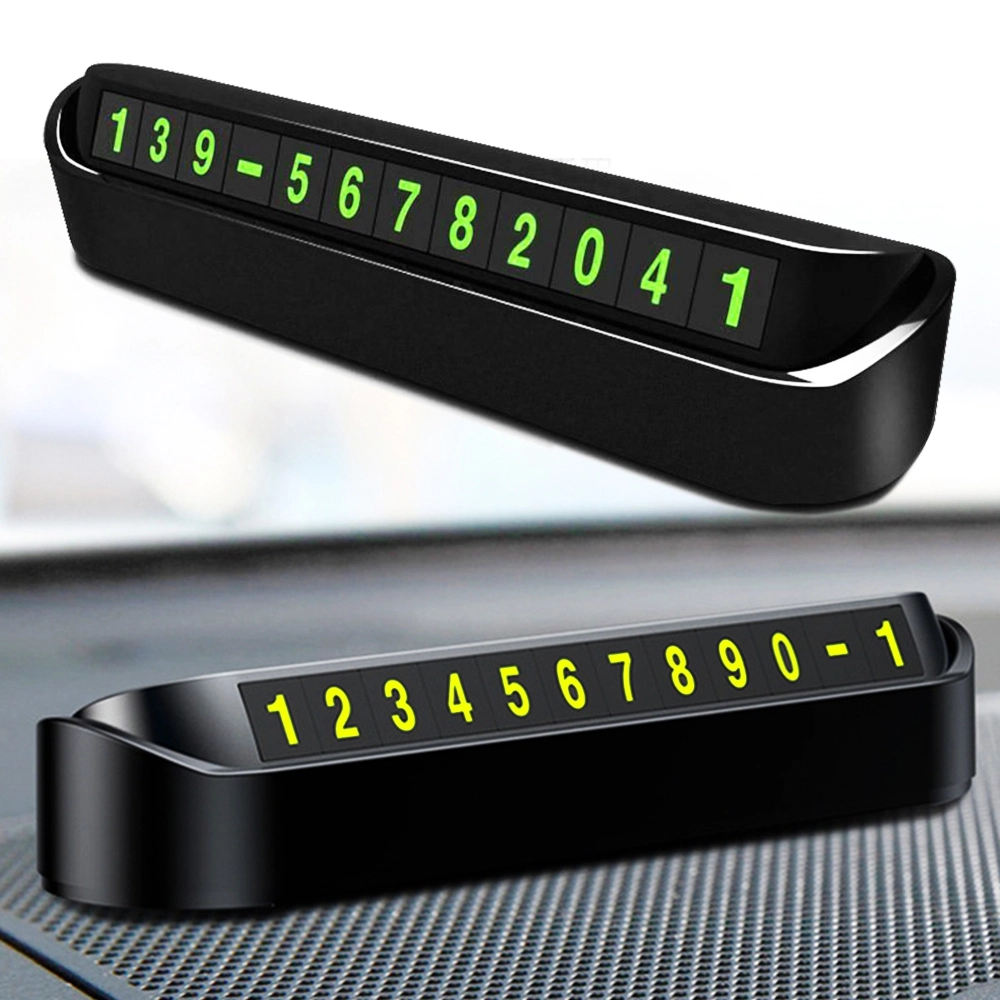 Car Temporary Parking Card Universal Rotate Phone Number Plate Stickers ...