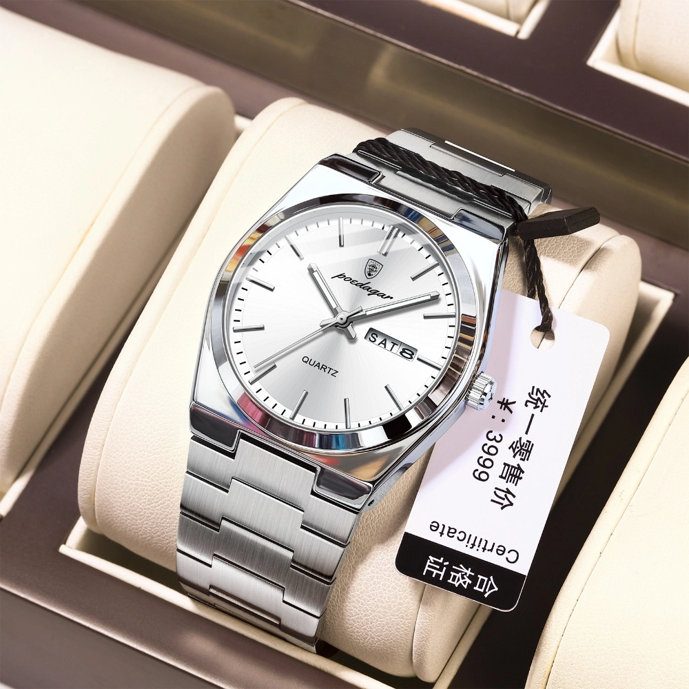 POEDAGAR 930 Luxury Quartz Watch for Men – Waterproof, Luminous, Date ...