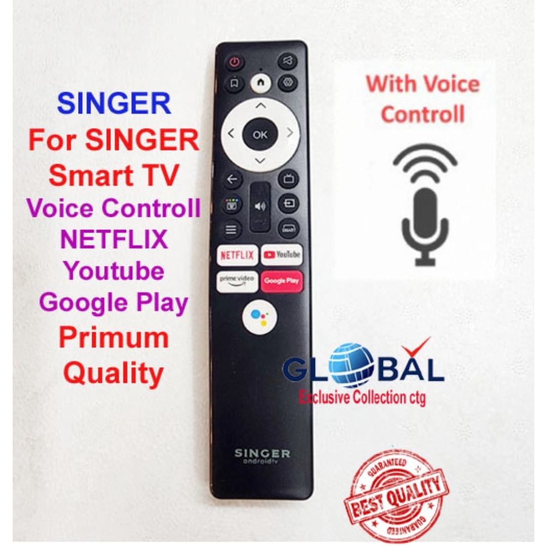 Remote Control For SINGER Smart Led Tv Voice Control Remote, Google ...