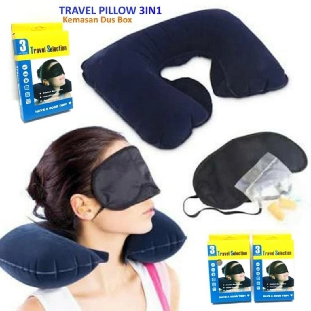 3 in 1 Travel Neck Pillow Set - Gray - Neck Pillow